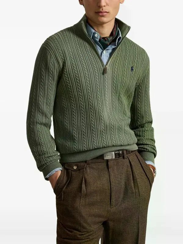 Polo Ralph Lauren Cable-knit Quarter-zip Sweater