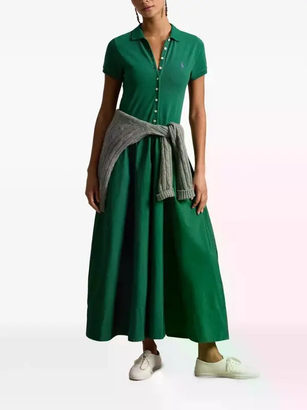 Polo Ralph Lauren Button Midi Dress - Green