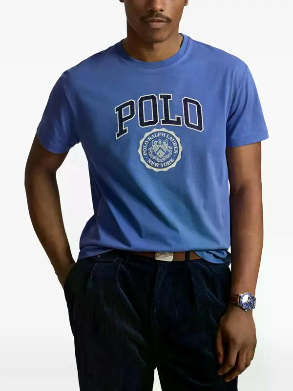 Polo Ralph Lauren Logo-flocked Crest-print T-shirt
