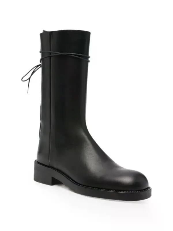 ANGELICA MONTINI Lace-up Leather Boots - Black