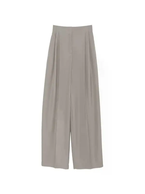 MUGLER Pleated Wide-leg Trousers - Grey
