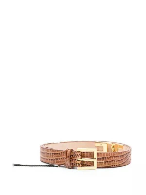 Elisabetta Franchi Crocodile-effect Leather Belt - Brown