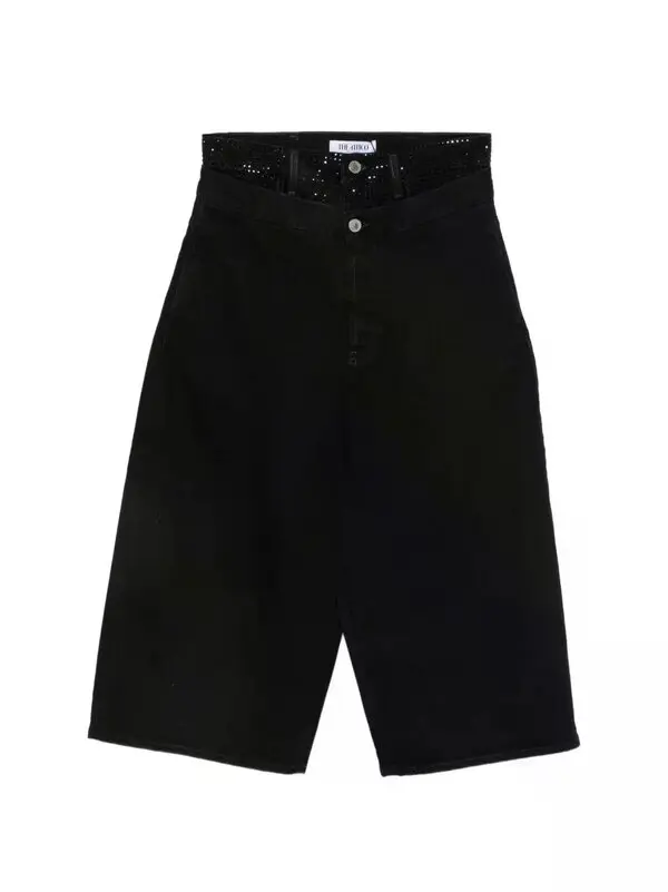 Attico Wide-leg Cropped Jeans - Black