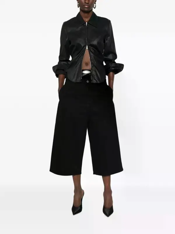 Attico Wide-leg Cropped Jeans - Black