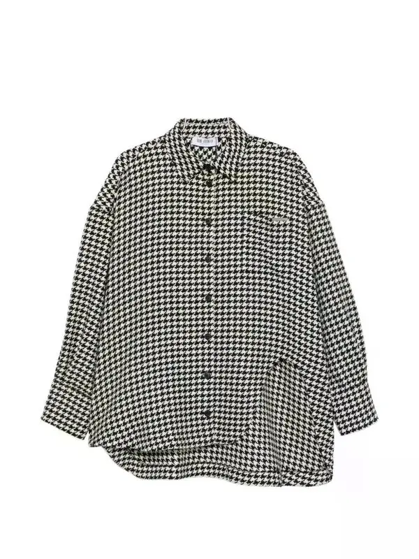 Attico Houndstooth-pattern Oversized Jacket - White