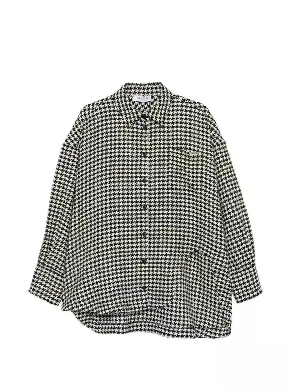 Attico Houndstooth Oversized Jacket - White
