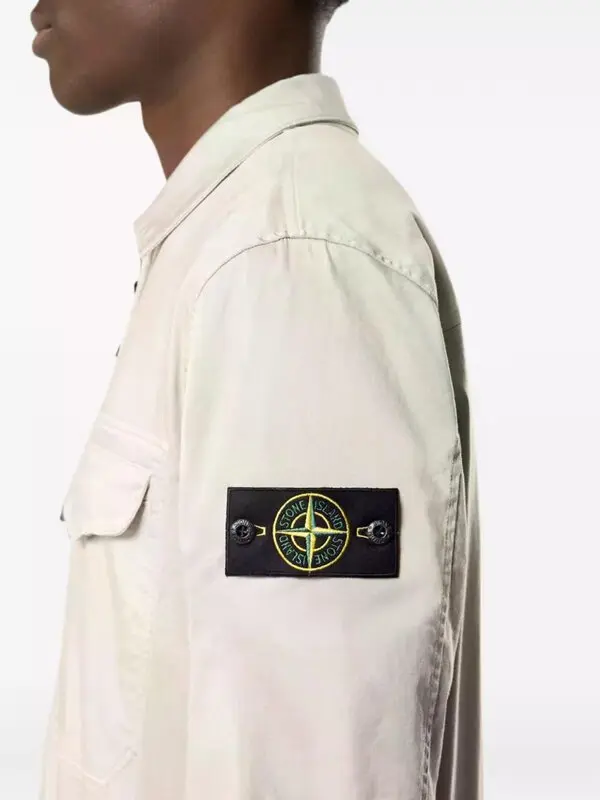 Stone Island Logo-patch Zip-up Shirt
