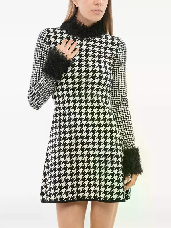 Viktor & Rolf Houndstooth-pattern Thread-detail Mini Dress