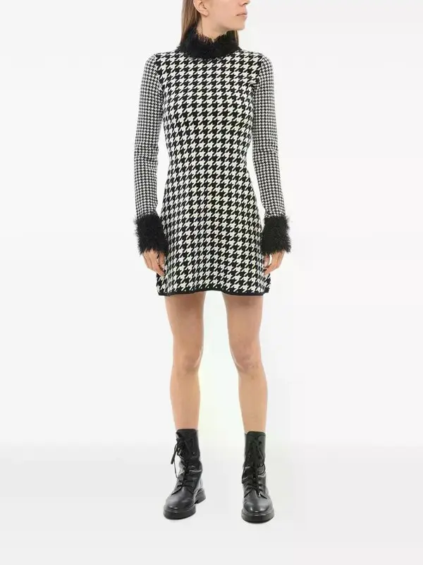 Viktor & Rolf Houndstooth-pattern Thread-detail Mini Dress