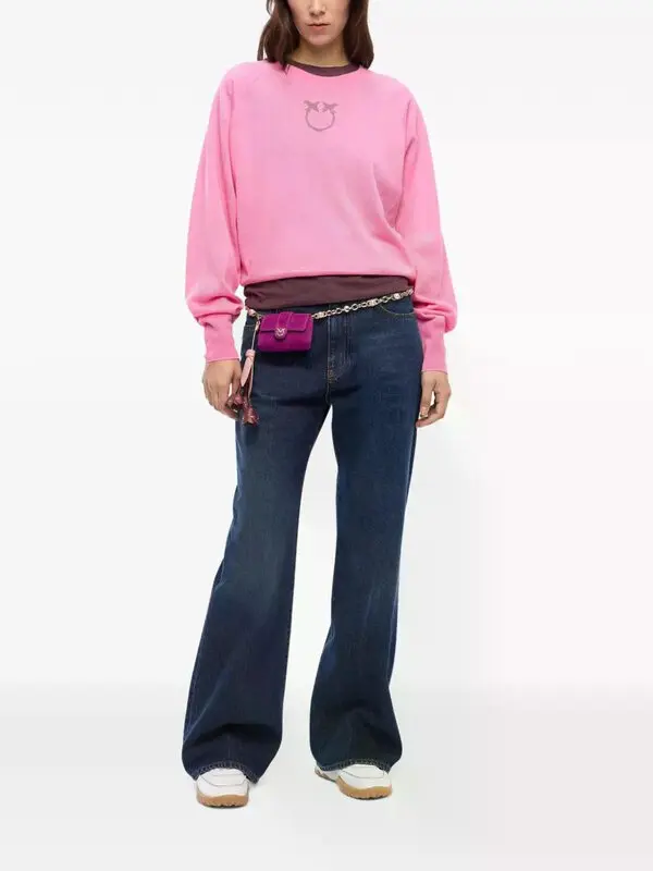 Pinko Logo Motif Raglan Sleeve Sweater - Pink