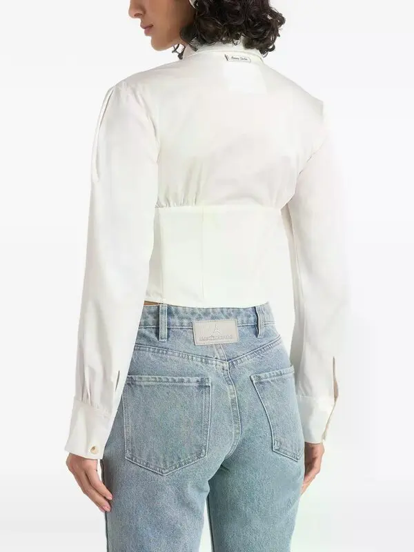 Manière De Voir Margot Cotton Corset Shirt - White