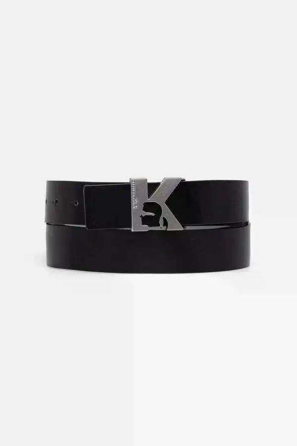 Karl Lagerfeld Logo-plaque Belt - Black