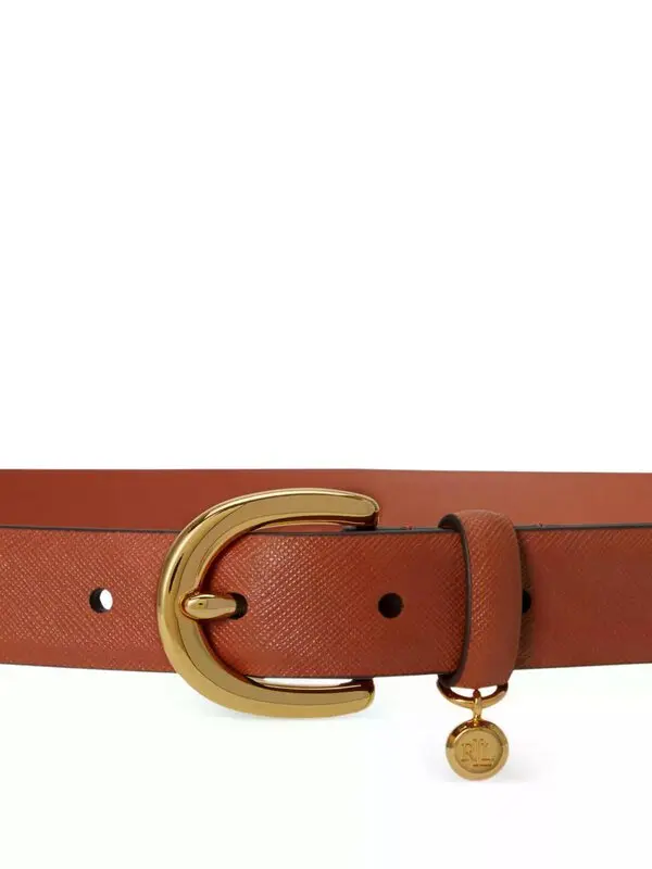 Ralph Lauren Charm Crosshatch Leather Belt