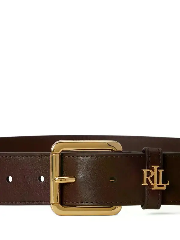 Ralph Lauren Logo-plaque Leather Belt - Brown