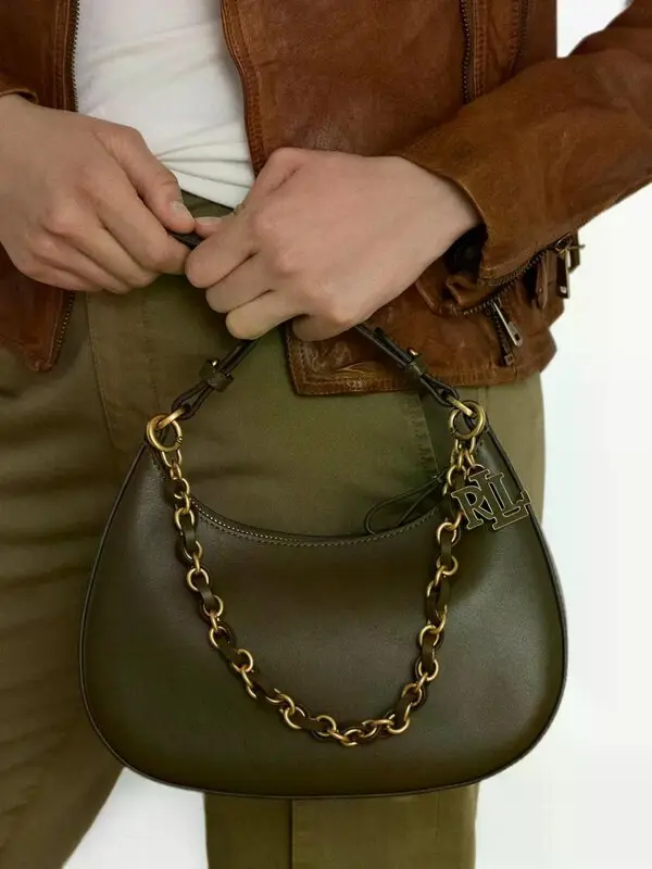 Ralph Lauren Medium Marcy Leather Shoulder Bag - Green