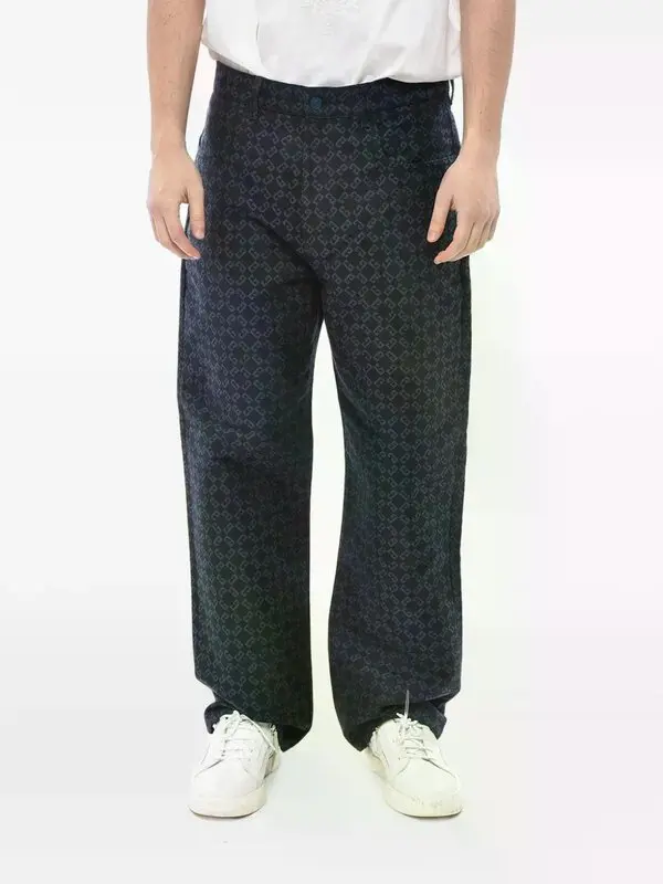 Givenchy Monogram-pattern 5-pocket Trousers - Blue