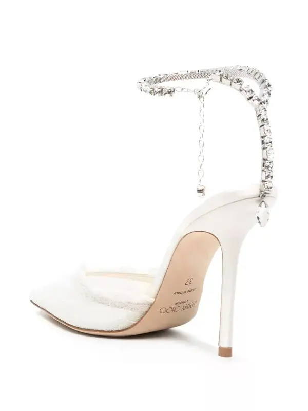 JIMMY CHOO Saeda Crystal-embellished Lace Pumps