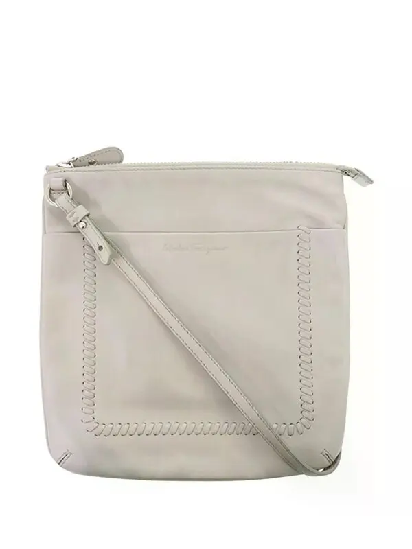 FERRAGAMO Leather Whipstitch Crossbody Bag