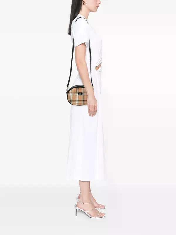 Burberry 20th Century Haymarket Check Canvas Crossbody Bag - Neutrals