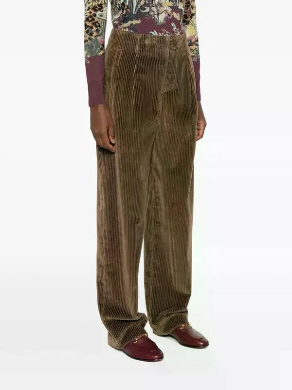 Etro Pleated Corduroy Texture Trousers