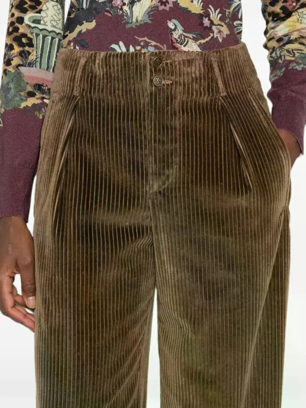Etro Pleated Corduroy Texture Trousers
