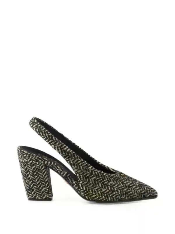 Prada Chevron Slingback Pumps - Black