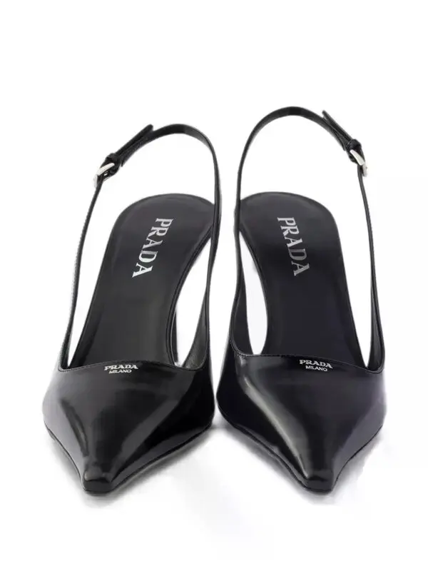Prada Brushed Leather Slingback Pumps