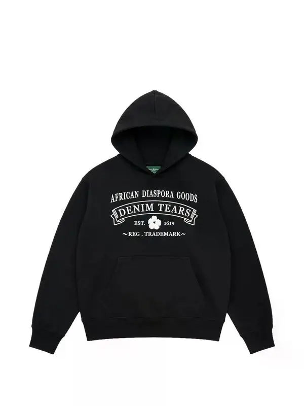 DENIM TEARS Adg Logo-print Hoodie - Black