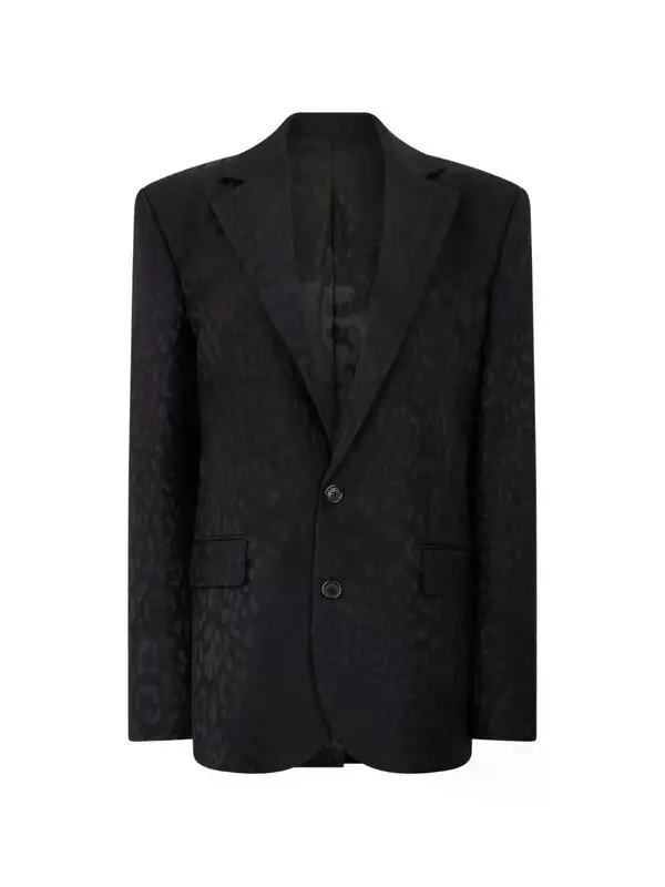 Roberto Cavalli Leopard-jacquard Notched-lapel Jacket