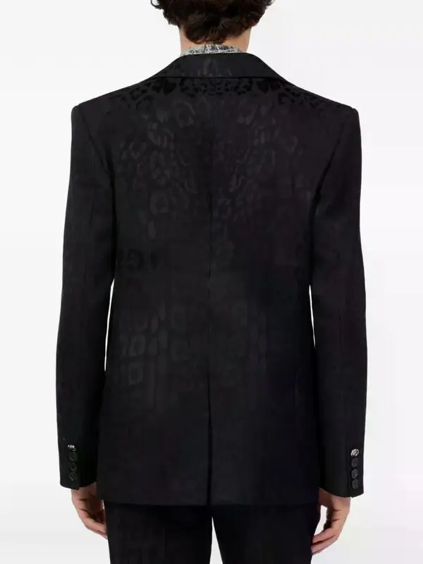 Roberto Cavalli Leopard-jacquard Notched-lapel Jacket