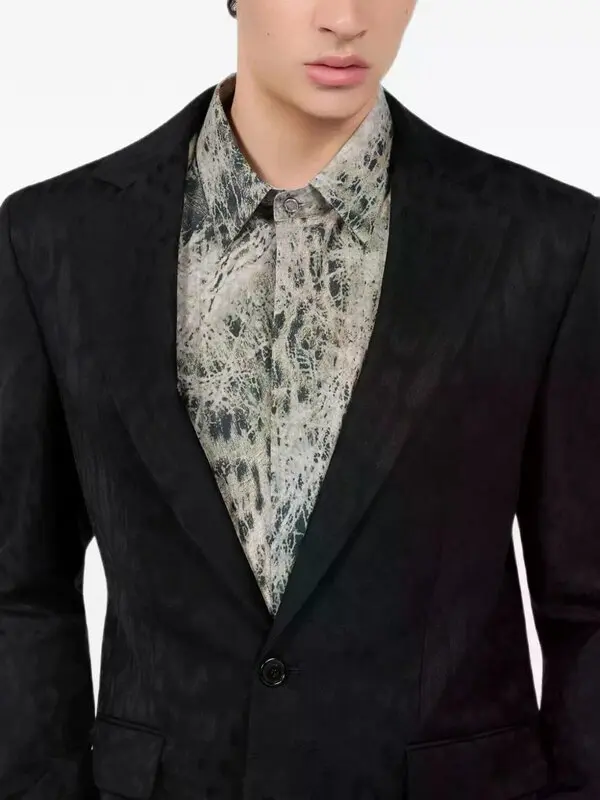 Roberto Cavalli Leopard-jacquard Notched-lapel Jacket