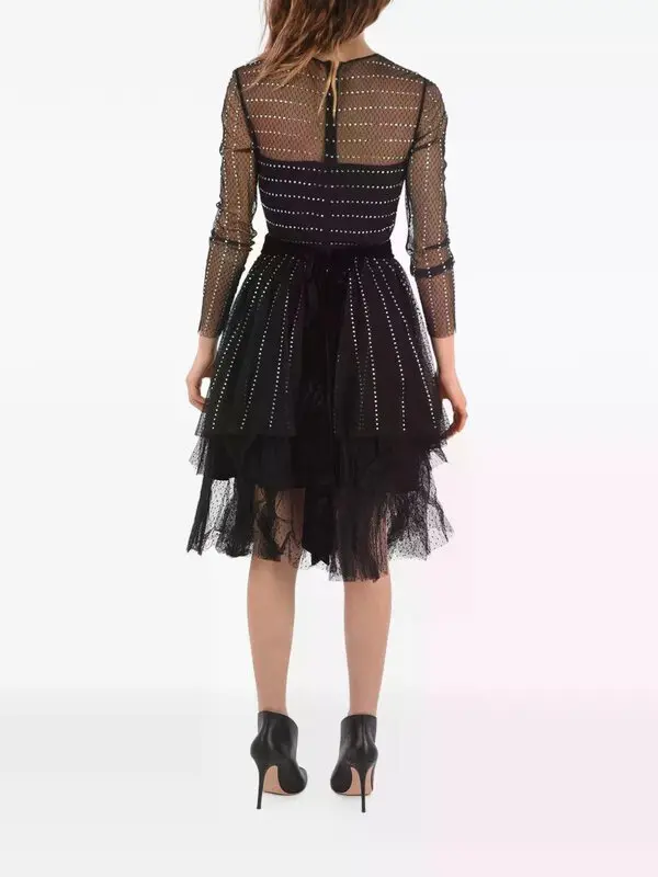 Philipp Plein Rhinestone-embellished Tulle Party Dress - Black