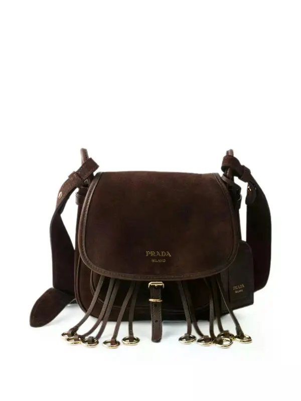 Prada Corsaire Suede Mini Shoulder Bag - Brown