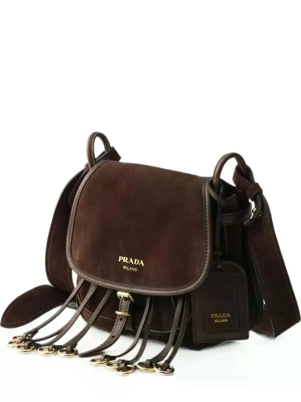 Prada Corsaire Suede Mini Shoulder Bag - Brown