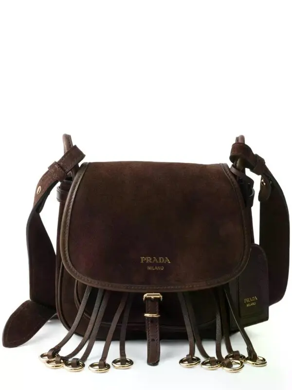 Prada Corsaire Suede Mini Shoulder Bag - Brown