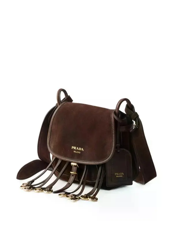 Prada Corsaire Suede Mini Shoulder Bag - Brown
