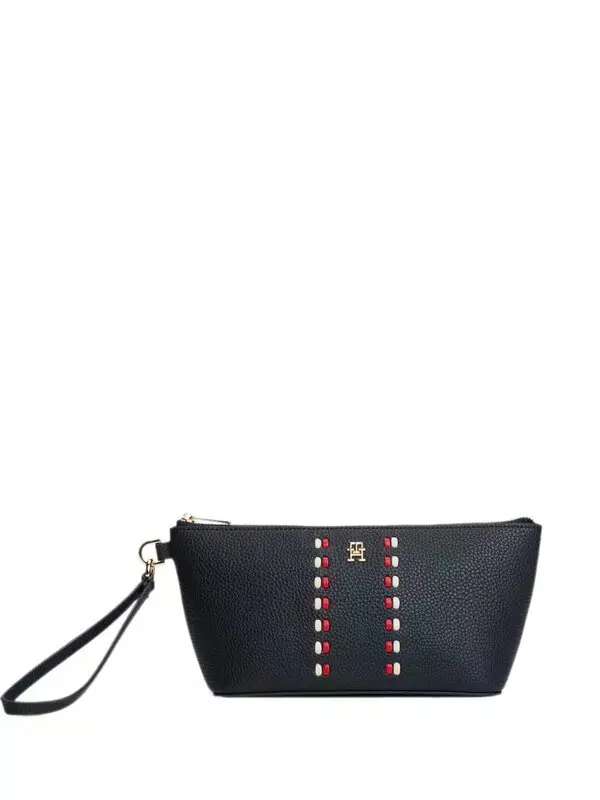Tommy Hilfiger Braided Pebbled-texture Make Up Bag - Blue