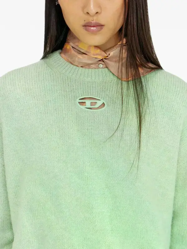 DIESEL® Wool And Alpaca Blend Jumper With Cut-out Oval D Logo