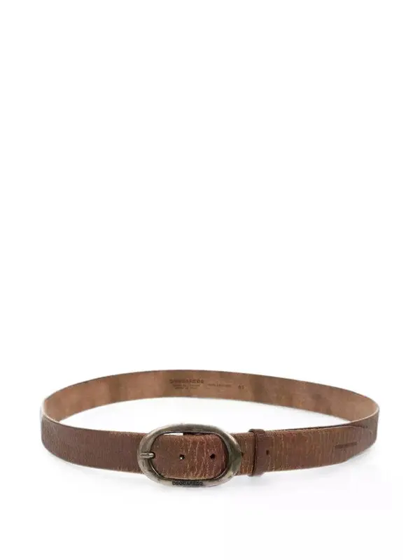 Dsquared2 Craquelé-effect Leather Belt - Brown
