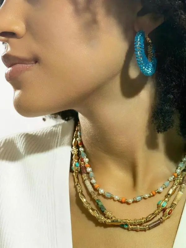 Gas Bijoux Izzia Beaded Earrings - Blue