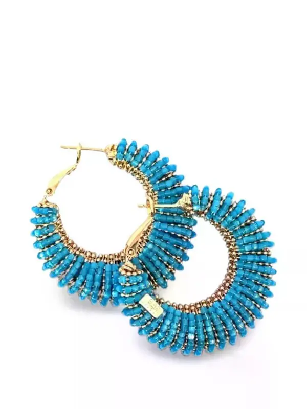 Gas Bijoux Izzia Beaded Hoop Earrings - Gold