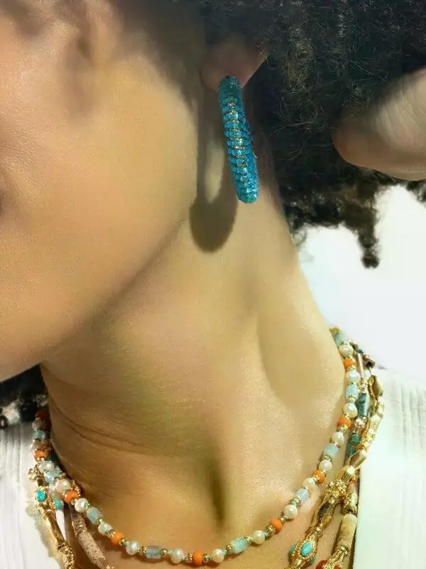 Gas Bijoux Izzia Beaded Hoop Earrings