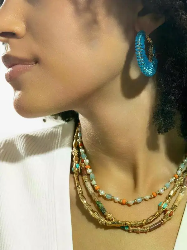 Gas Bijoux Izzia Beaded Hoop Earrings