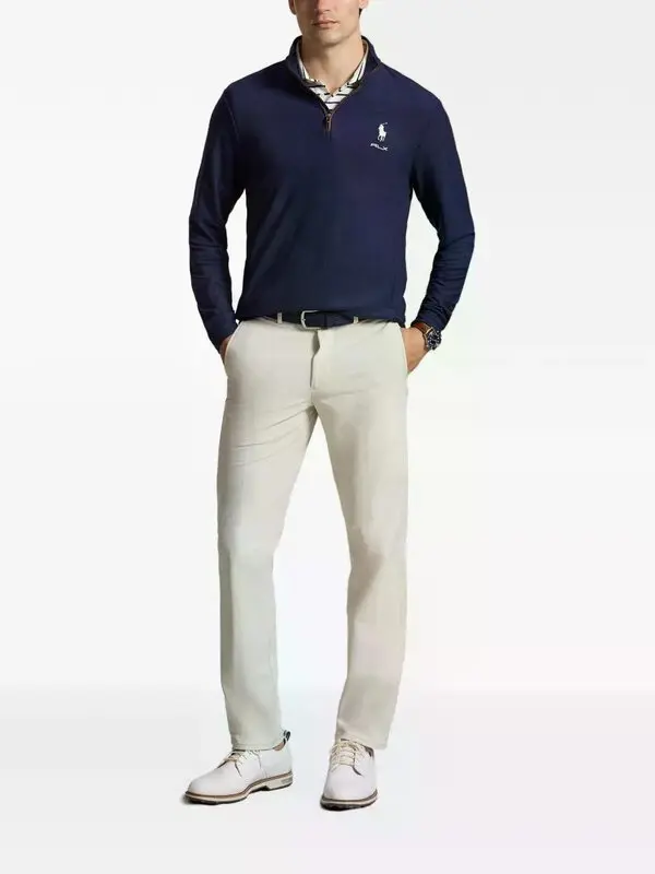 Rlx Ralph Lauren Half-zip Embroidered Pony Sweater - Blue