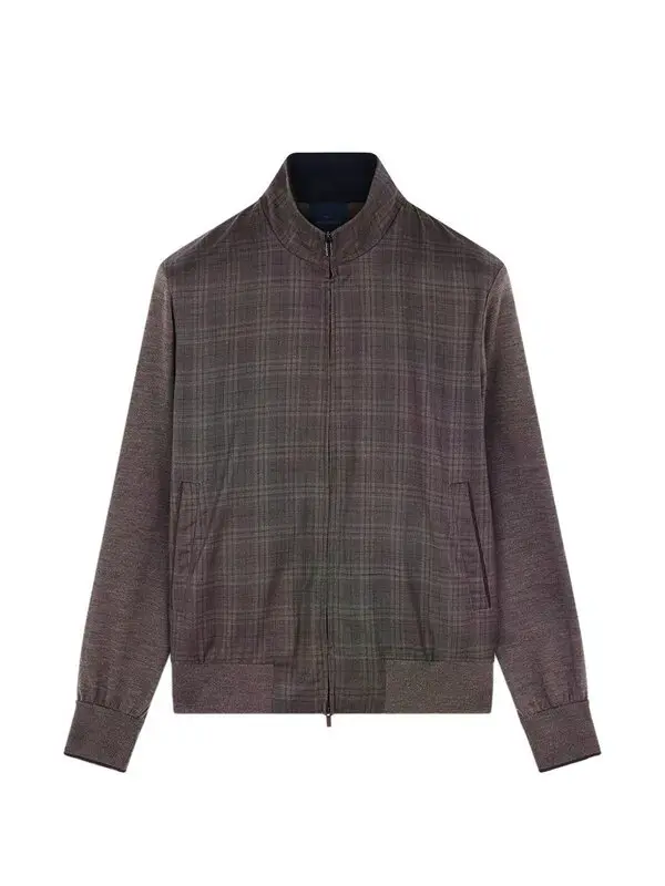 Paul & Shark Checked Wool Lightweight Jacket - Brown