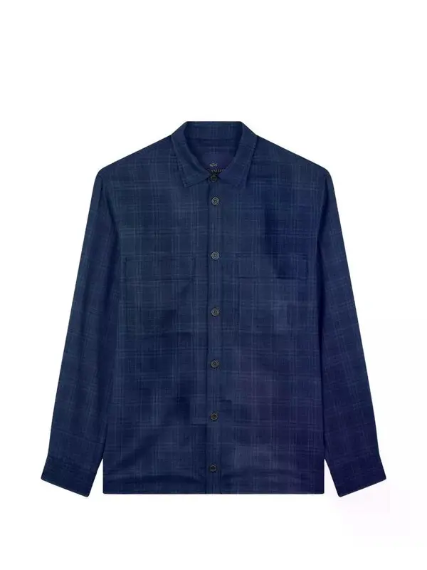 Paul & Shark Check-pattern Wool Shirt Jacket - Blue