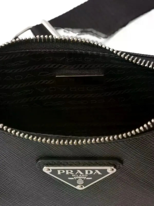 Prada Re-edition 2005 Saffiano Leather Shoulder Bag - Black