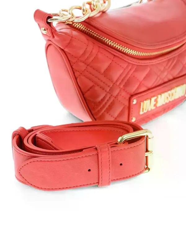 Moschino Quilted Logo Plaque Shoulder Bag