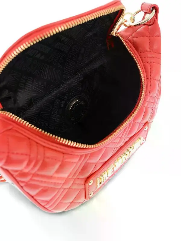 Moschino Quilted Logo Plaque Shoulder Bag