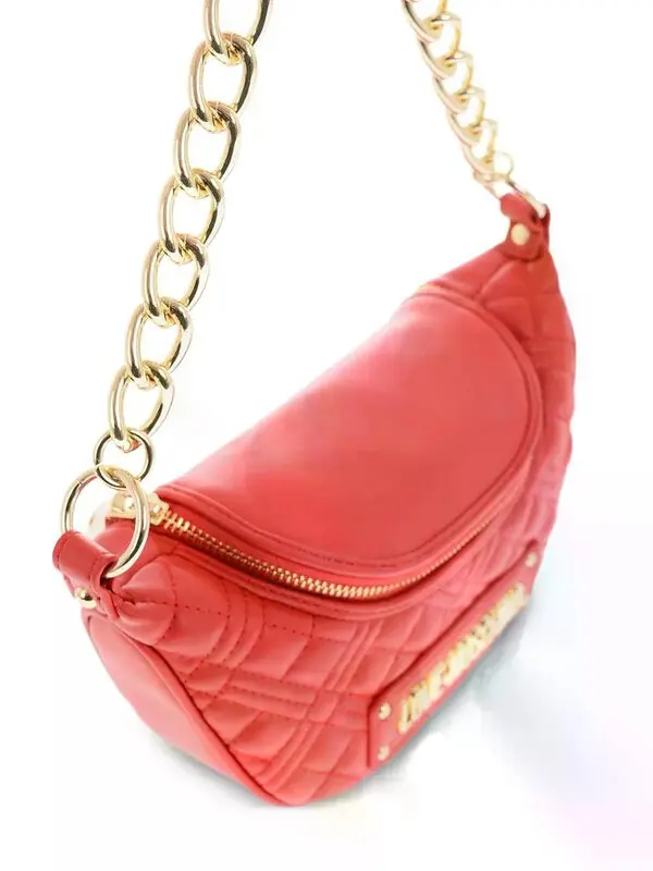 Moschino Quilted Logo Plaque Shoulder Bag
